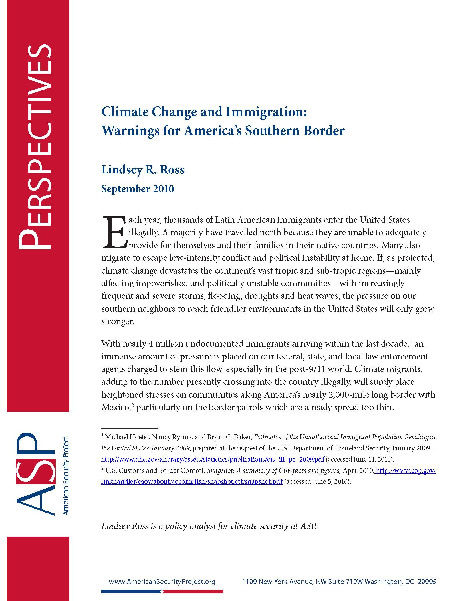 Climate Change and Immigration: Warnings for America's Southern Border ...