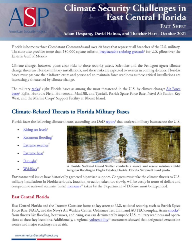 Impacts of Climate Change and National Security | Climate Security ...